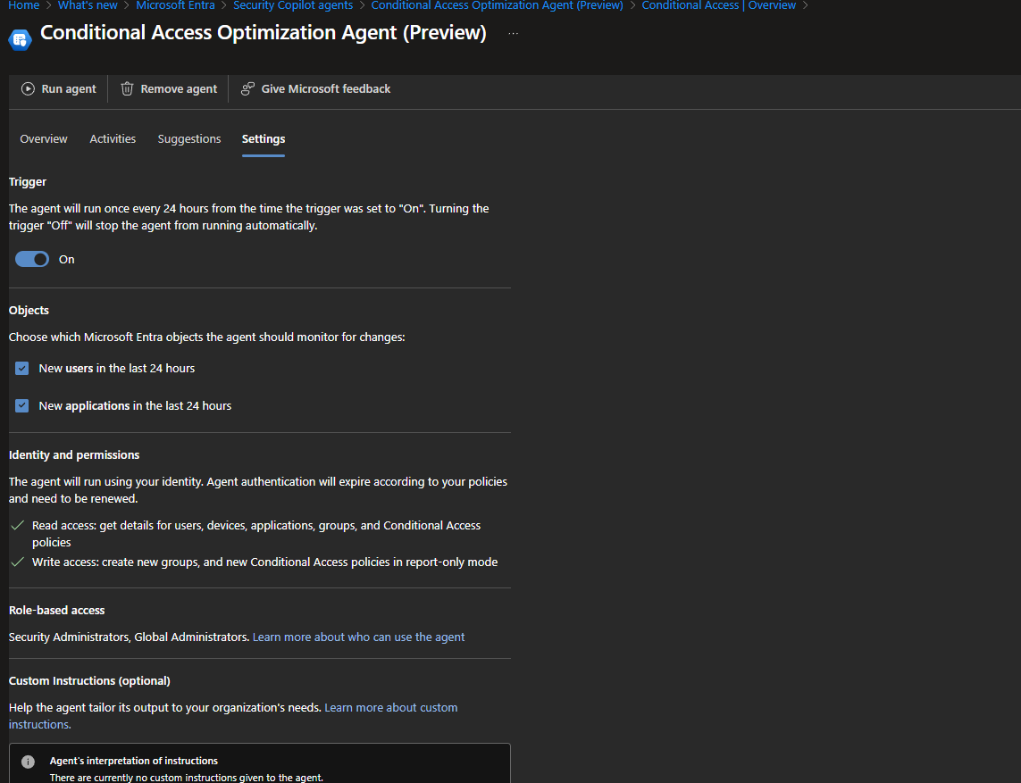 Microsoft Entra Conditional Access optimization agent with Microsoft Security Copilot